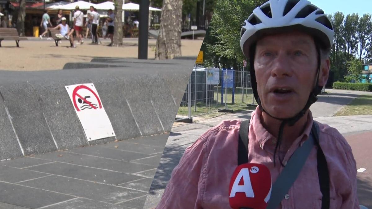 Lege vijver in Westerpark en werkzaamheden bij Sloterstrand: afkoelen ...