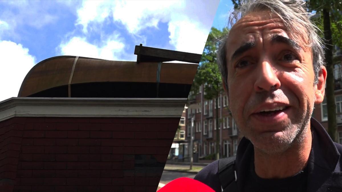 Waarom ligt die boot op dat dak in de Van Hallstraat? "Misschien bang ...