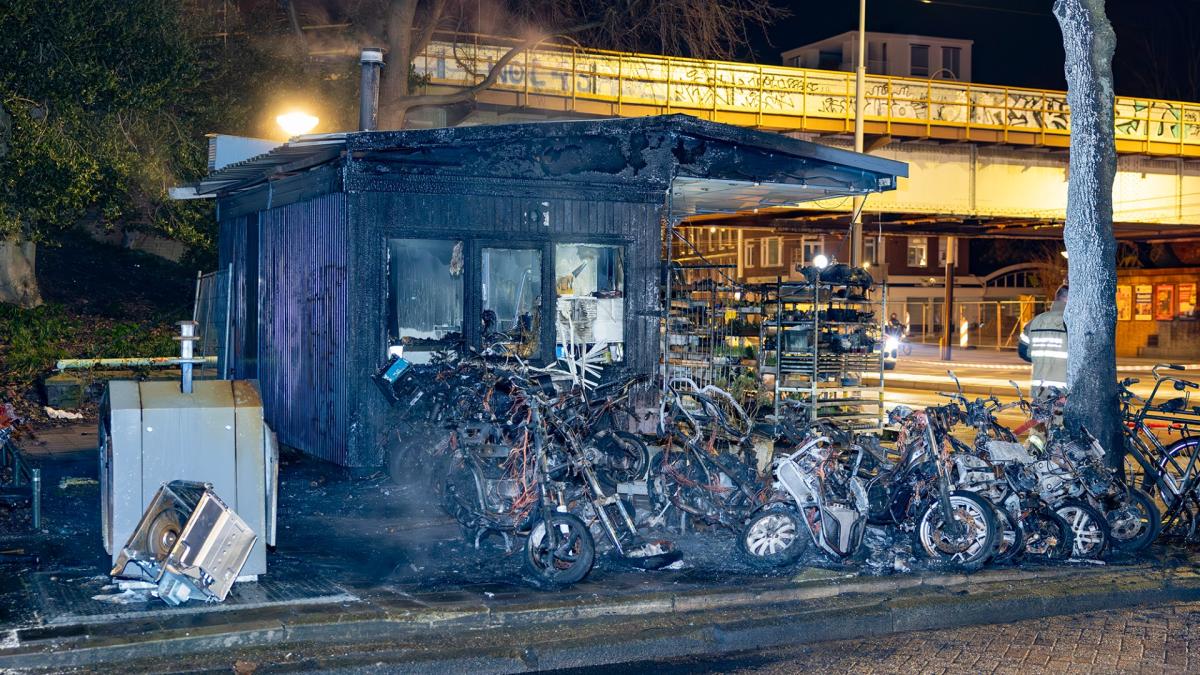 Bloemenstal beschadigd bij brand Linnaeusstraat, pol - AT5